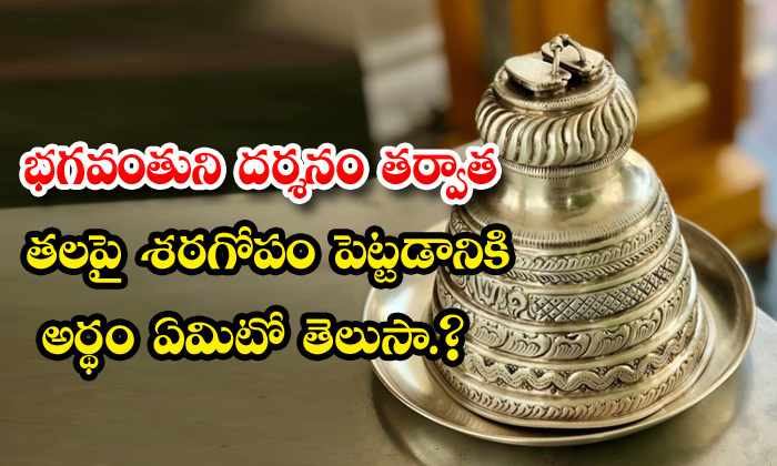 భగవంతుని దర్శనం తర్వాత తలపై శఠగోపం పెట్టడానికి అర్థం ఏమిటో తెలుసా..